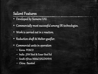 Corex Process - iron Manufacturing Technology | PPTX