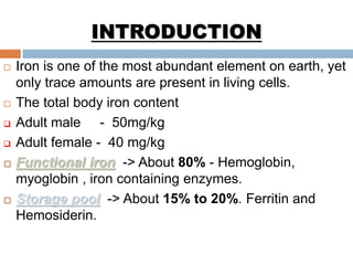 Iron metabolism PART I | PPTX | Blood Disorders | Diseases and Conditions