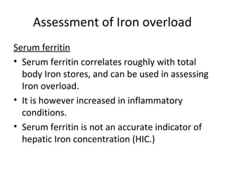 Iron metabolism and management of iron overload by m.d. maina | PPT