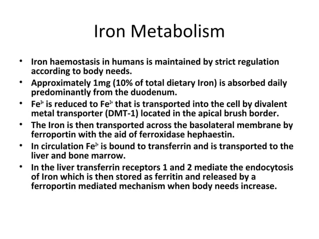 Iron metabolism and management of iron overload by m.d. maina | PPT