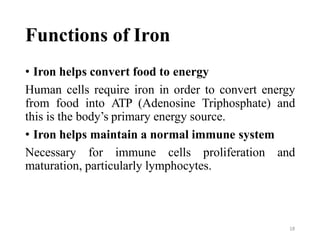 Iron mineral bch 628 (advanced nutritional biochemistry) | PPT