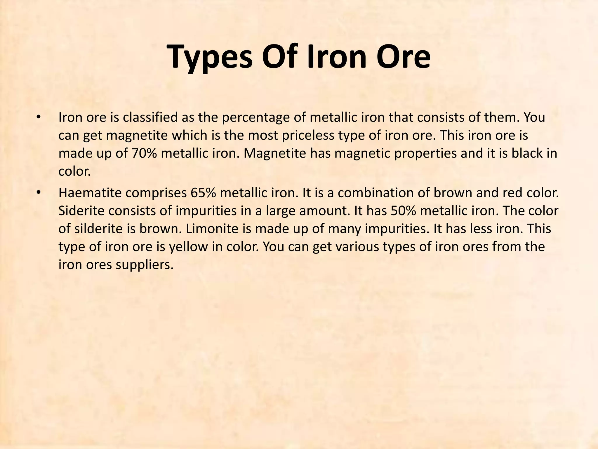 Use & Distribution Of Iron Ores In India | PPTX