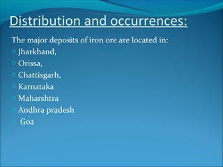 Iron ore deposits of india | PPT