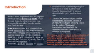 Iron Ore: Geology, Mineralogy, Distribution and genesis | PPTX