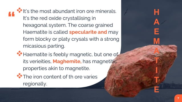 Iron Ore: Geology, Mineralogy, Distribution and genesis | PPTX ...