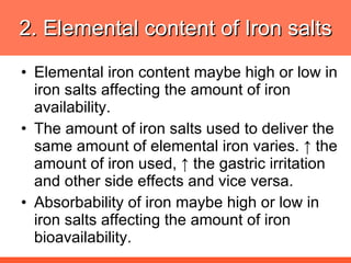 Iron Salt Comparison New | PPT