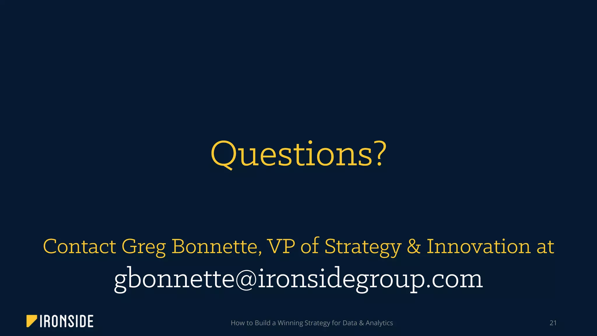 Building a Winning Roadmap for Analytics | PPT