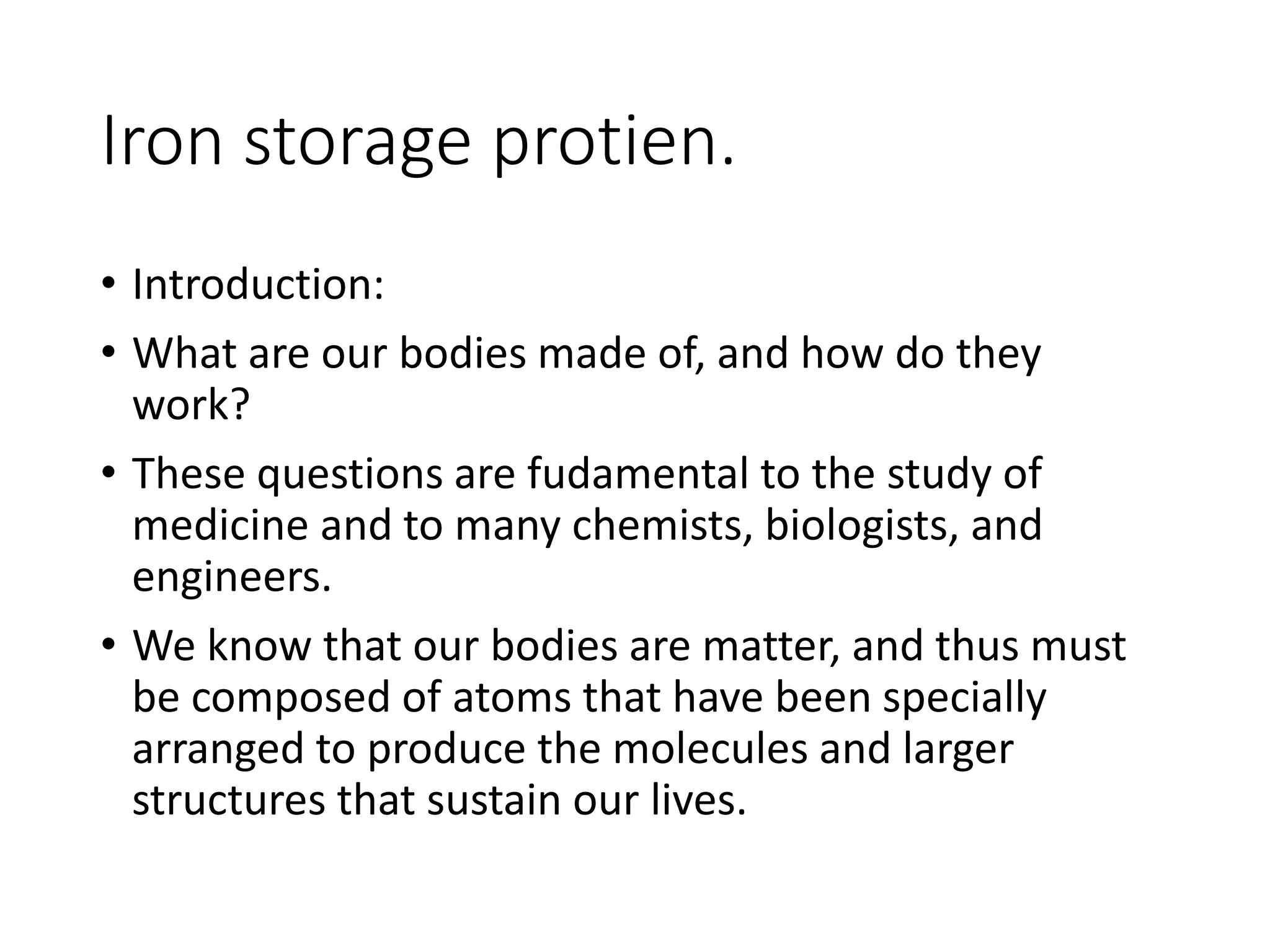 Iron storage protein | PPTX