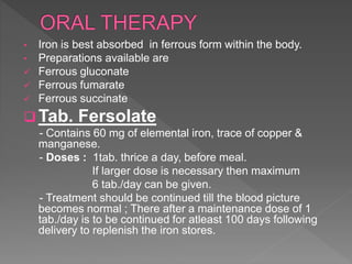 Iron therapy in pregnancy. | PPTX