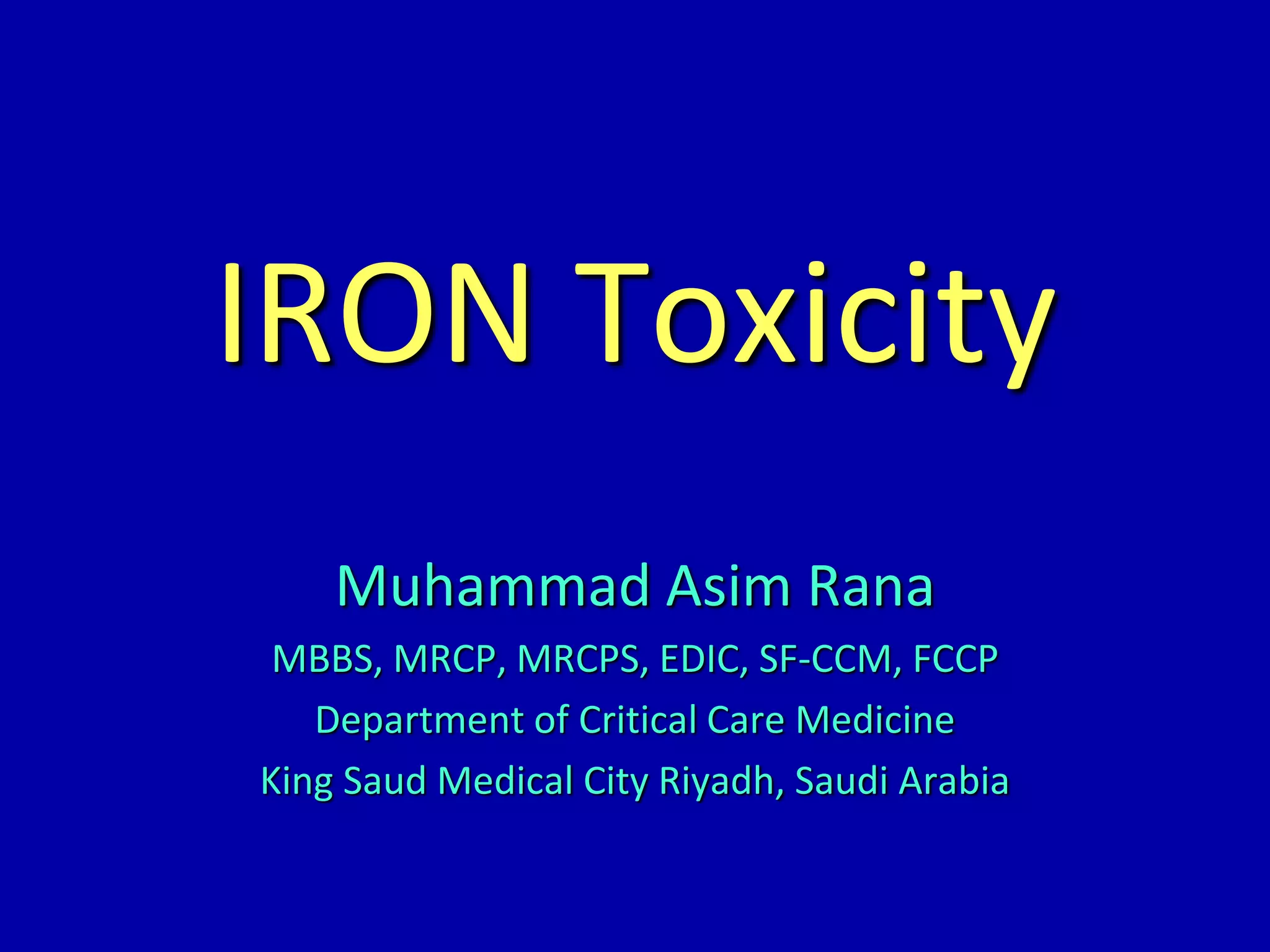 Iron toxicity | PPSX
