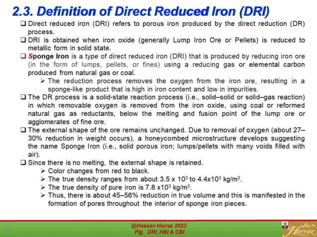 Iron Types-HBI-DRI.pdf | Chemistry | Science