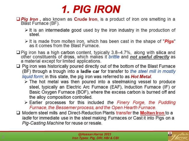 Iron Types-HBI-DRI.pdf | Chemistry | Science