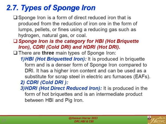 Iron Types-HBI-DRI.pdf | Chemistry | Science