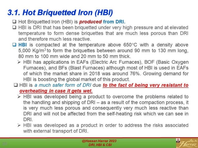 Iron Types-HBI-DRI.pdf | Chemistry | Science