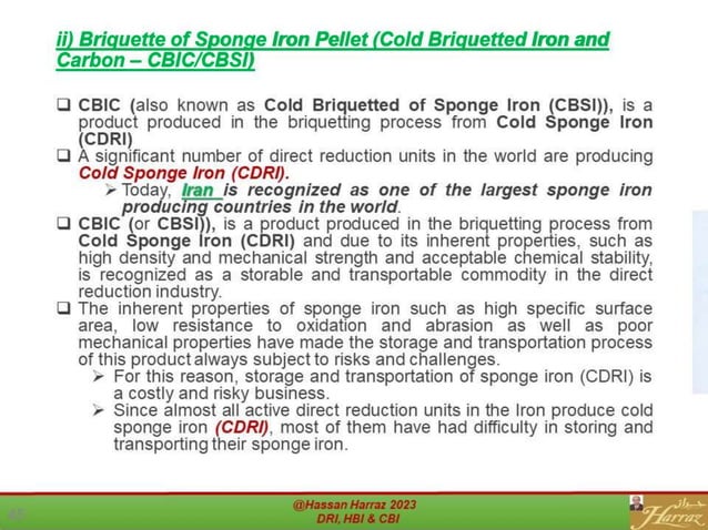 Iron Types-HBI-DRI.pdf | Chemistry | Science