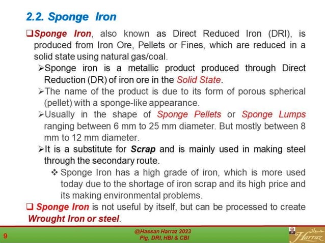 Iron Types-HBI-DRI.pdf | Chemistry | Science