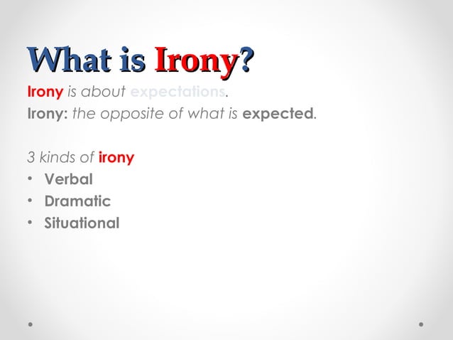 Type of Irony | PPT
