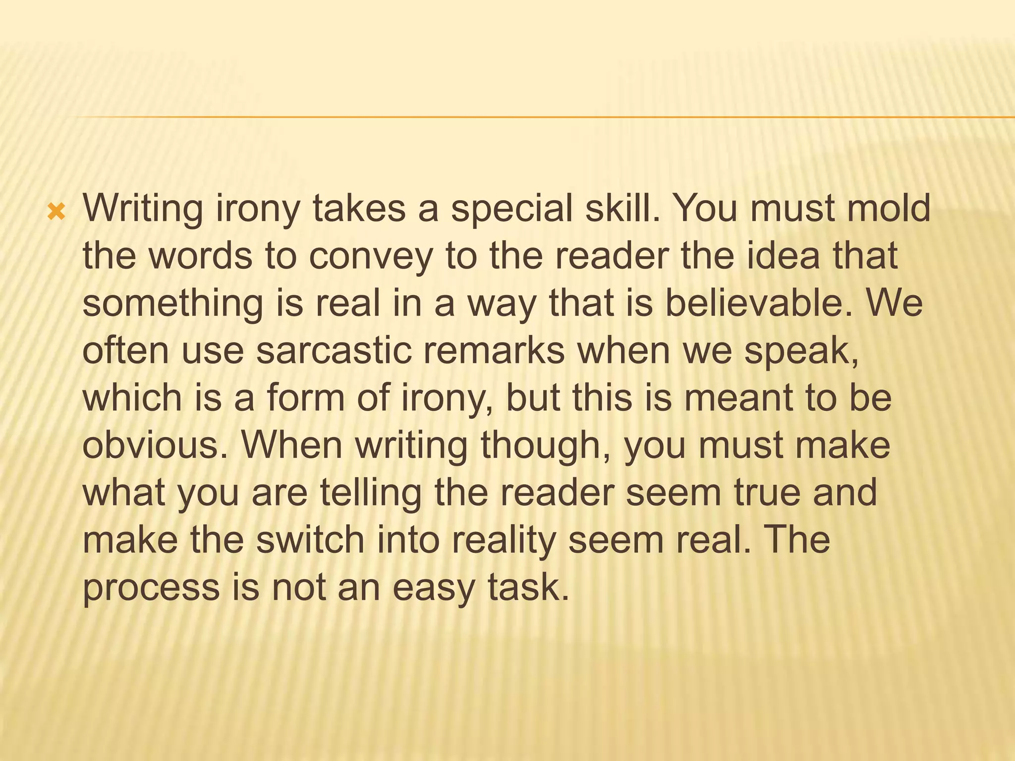 Irony in literature | PPTX
