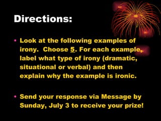 Irony power point assignment | PPT