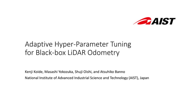 Adaptive Hyper-Parameter Tuning for Black-box LiDAR Odometry [IROS2021] | PDF