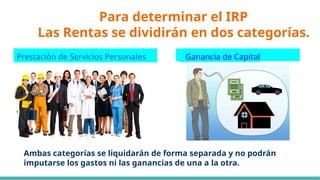 IRP-SP (Impuesto a la Renta Personal).pptx | Personal Taxes | Personal Finance