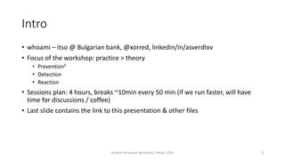 Incident Prevention and Incident Response - Alexander Sverdlov, PHDays ...