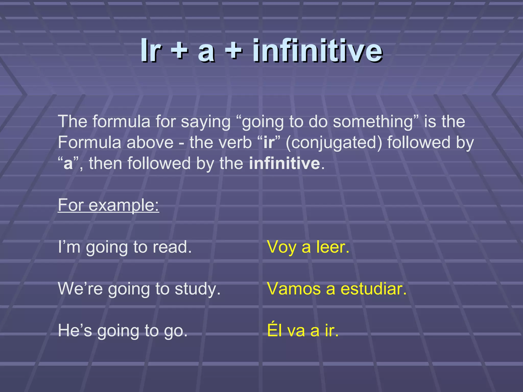 Ir + a + infinitive | PPT