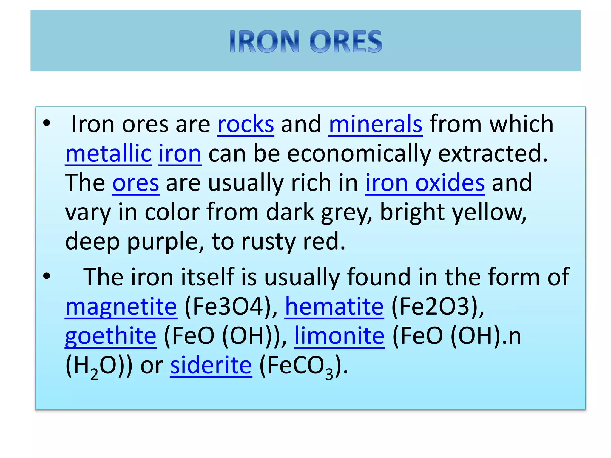 Iron Ore Deposites | PPTX