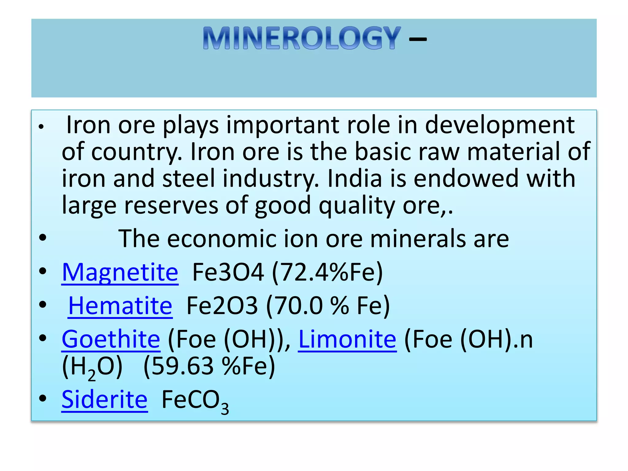 Iron Ore Deposites | PPTX