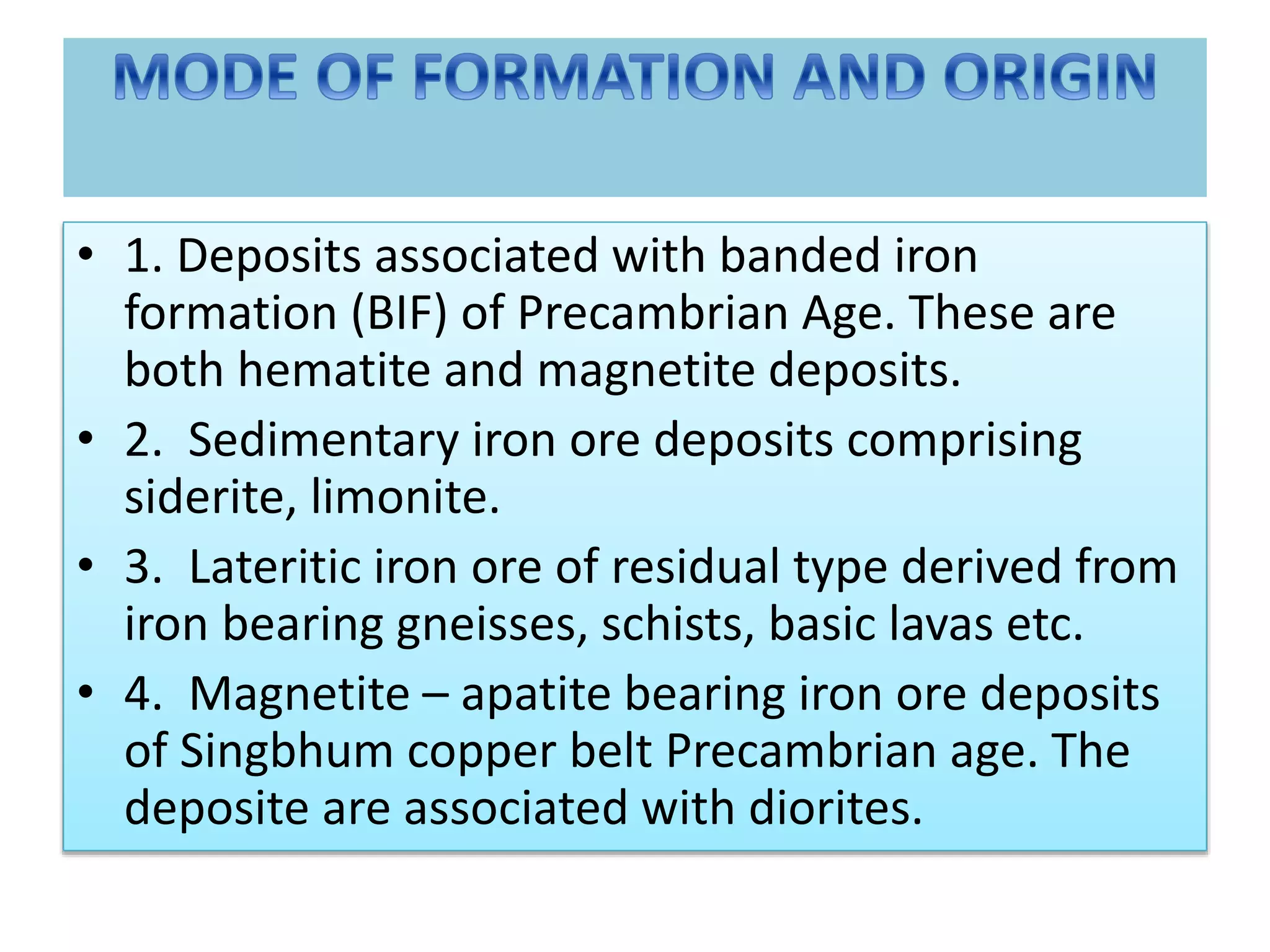 Iron Ore Deposites | PPTX