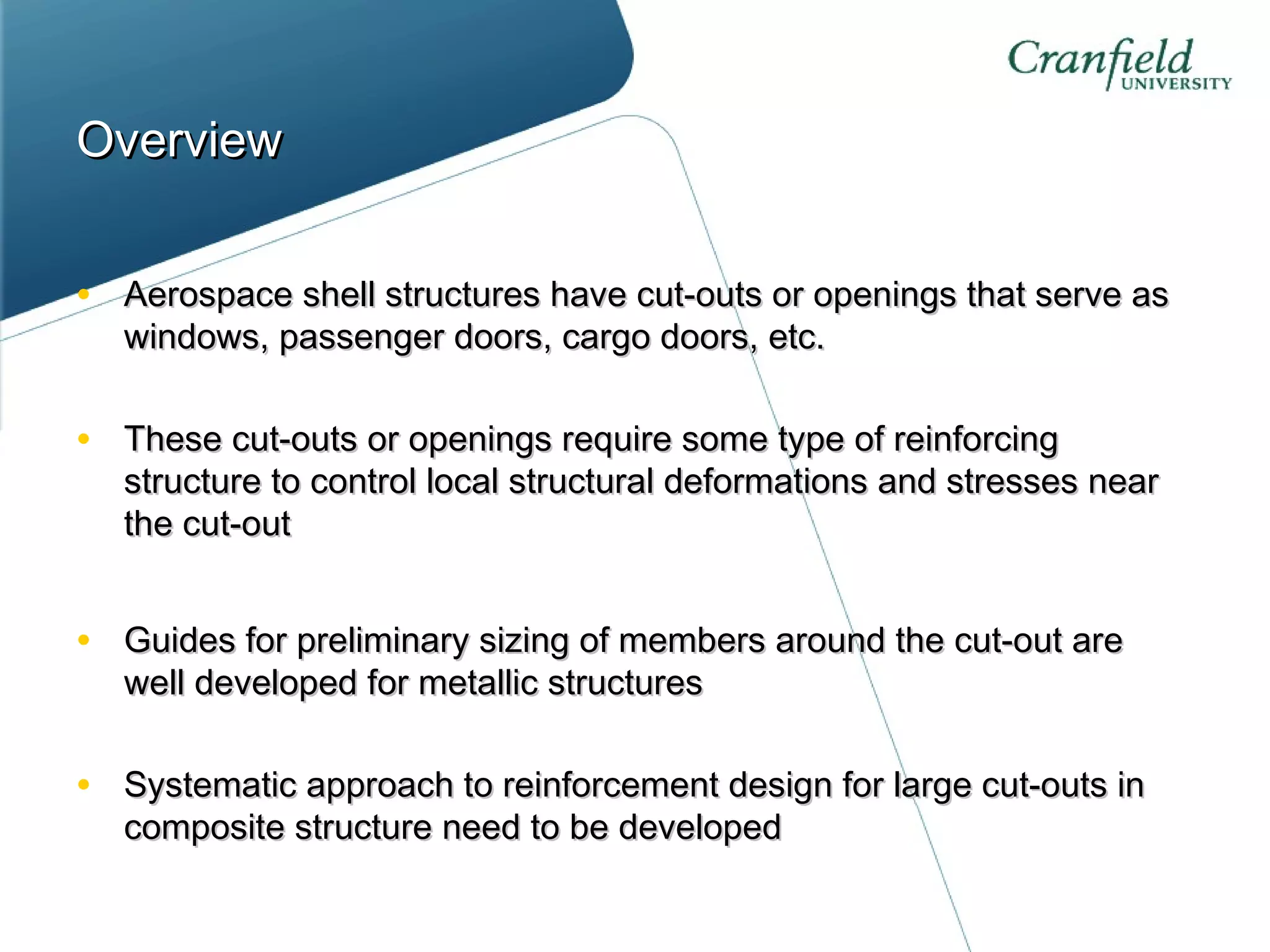 Design Methods for Large Cut-outs in Composite Fuselage Structures | PPT