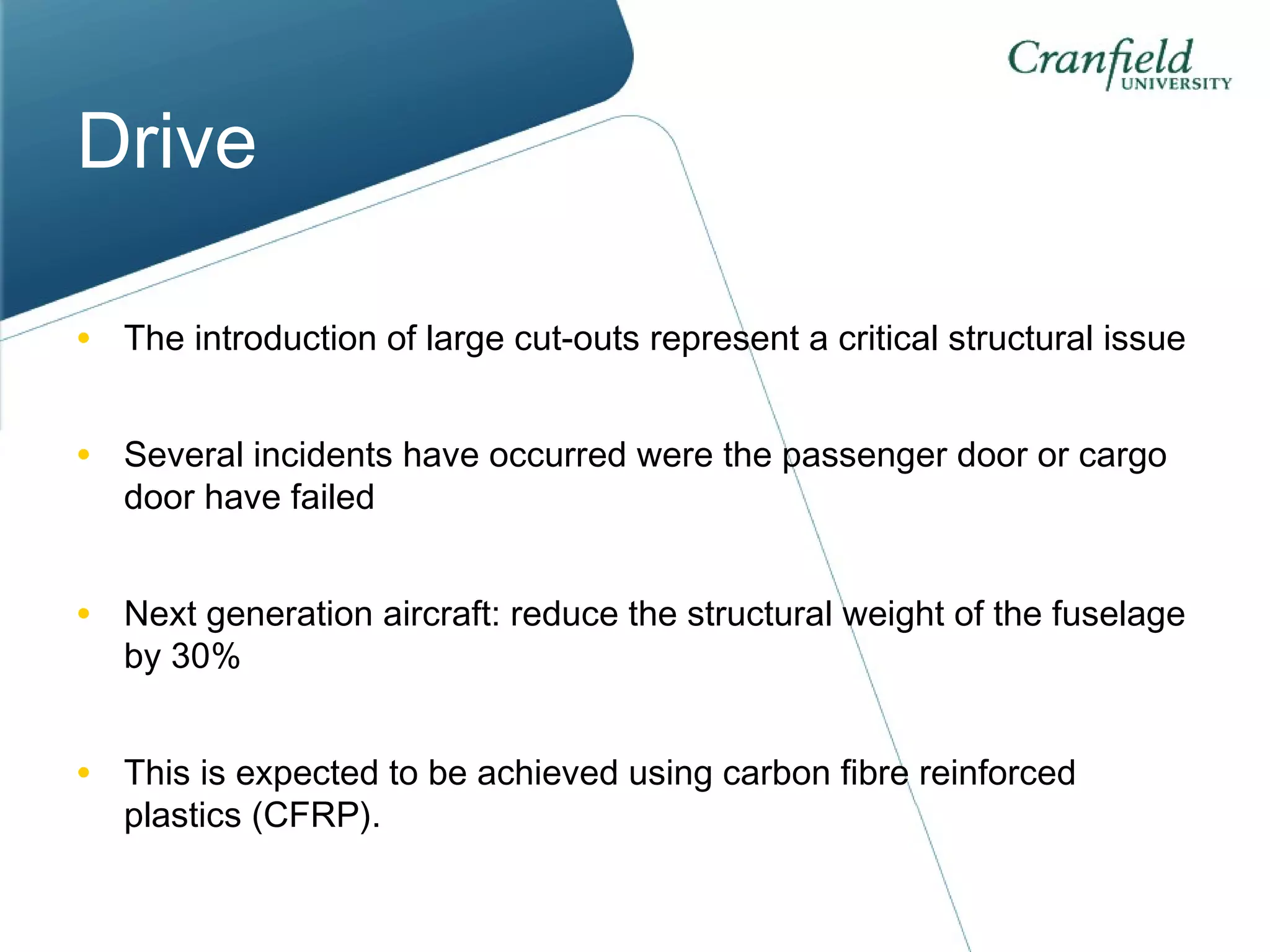Design Methods for Large Cut-outs in Composite Fuselage Structures | PPT