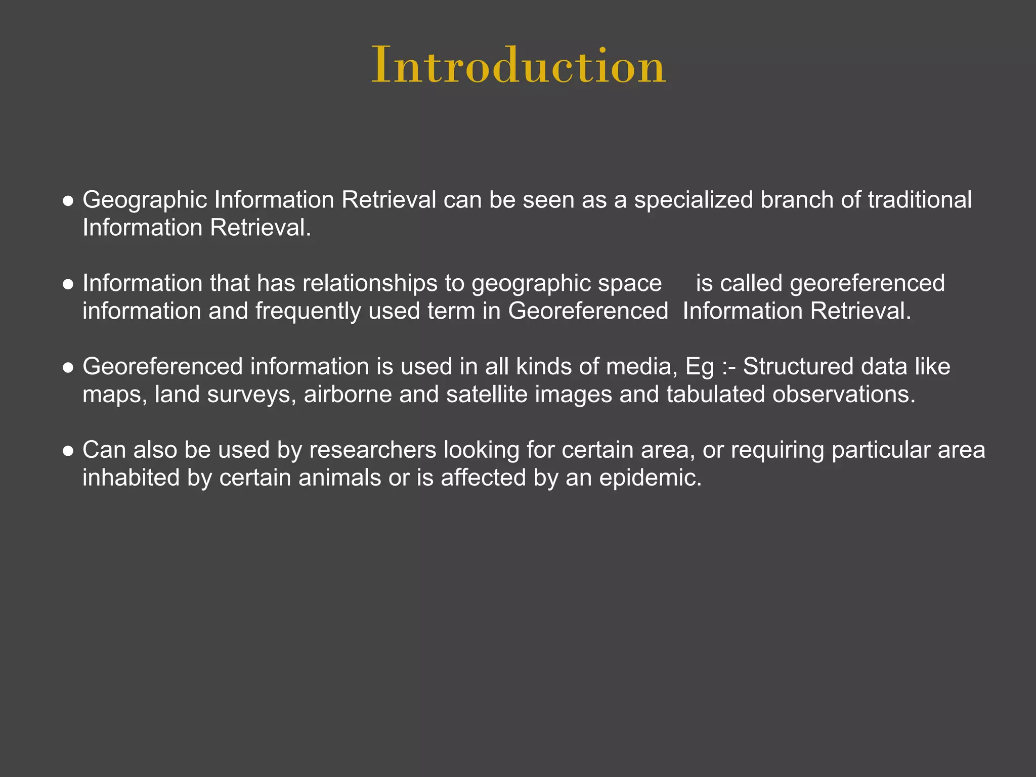 Geographic Information Retrieval Systems. | PDF