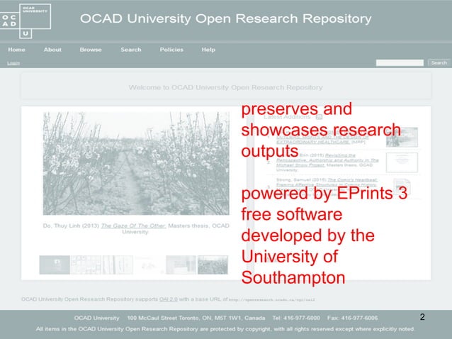 OCAD University Open Research Repository | PPT | Publishing Industry ...