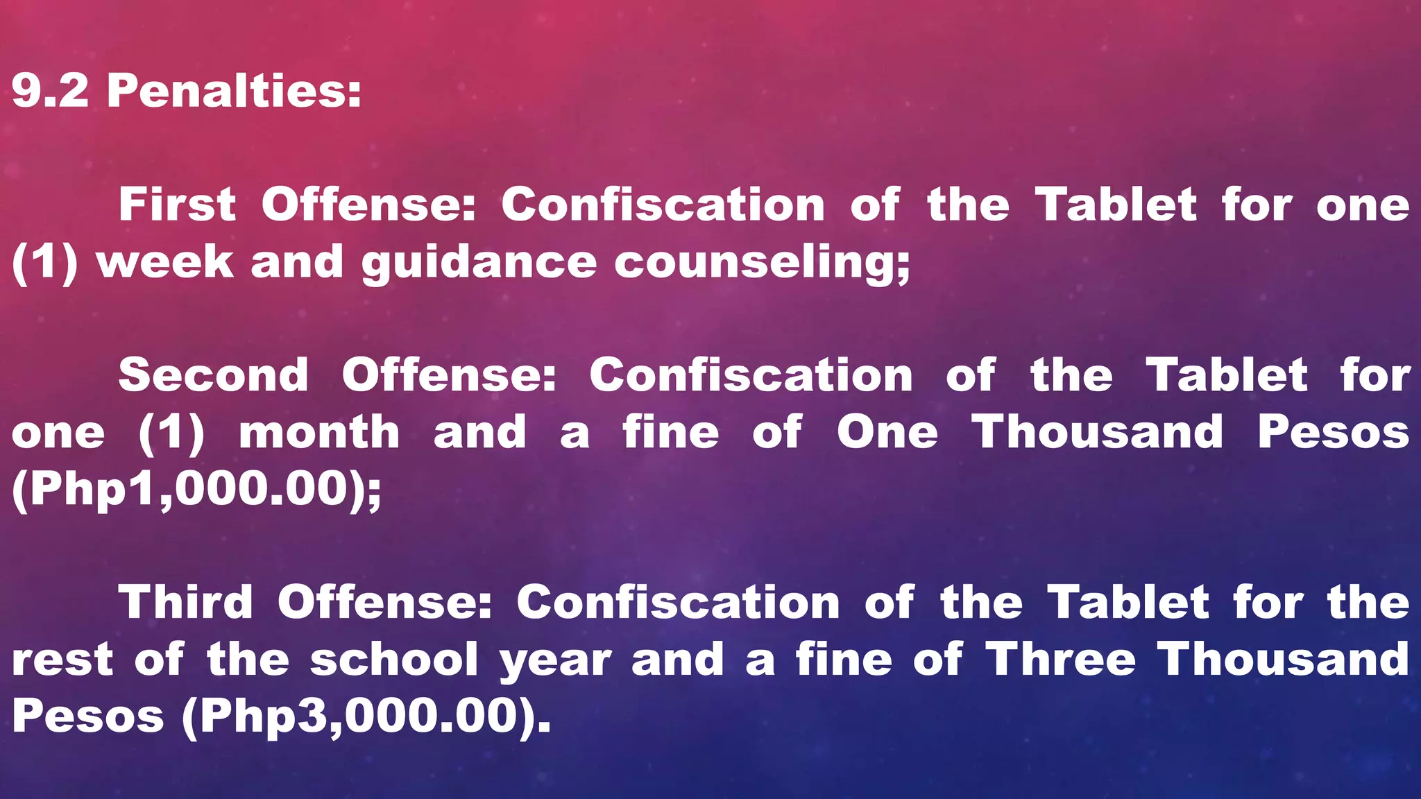 Rules and Guidelines (Tablets) | PPTX