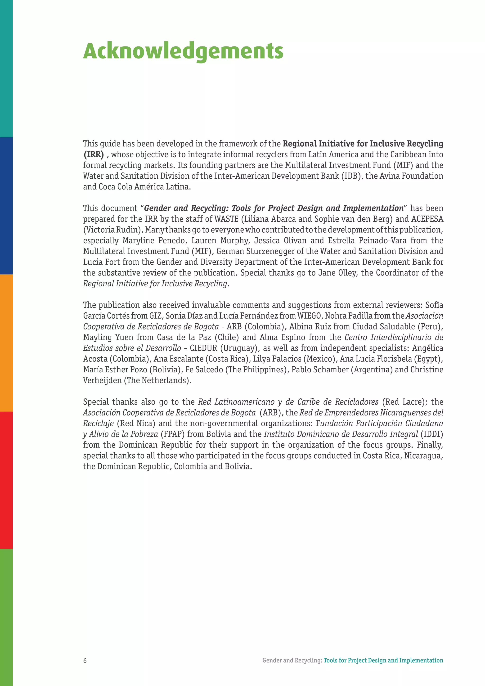 Gender and Recycling: Tools for Project Design and Implementation | PDF