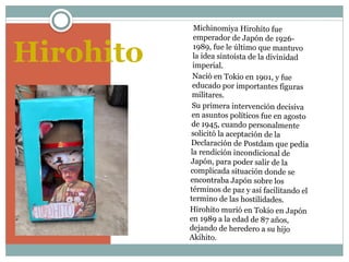 Biografía de emperador japonés Hiro Hito | PPTX
