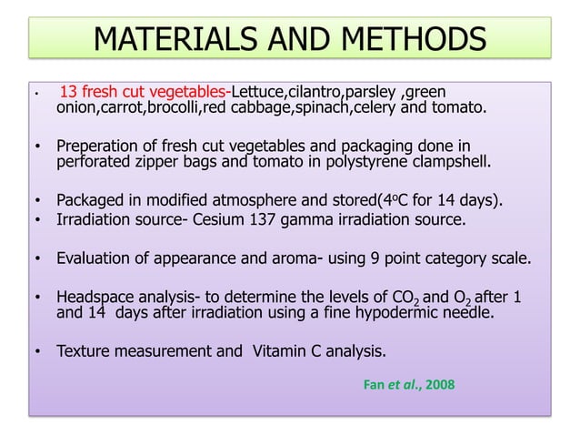 Application of irradiation technology in food industry | PDF ...