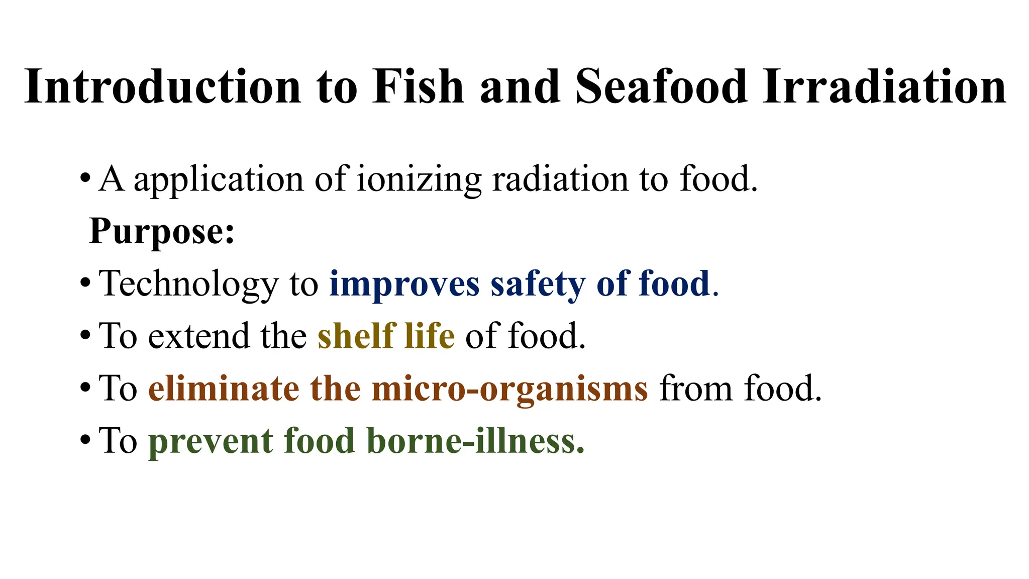 the fish and seafood irradiation technique | PPT