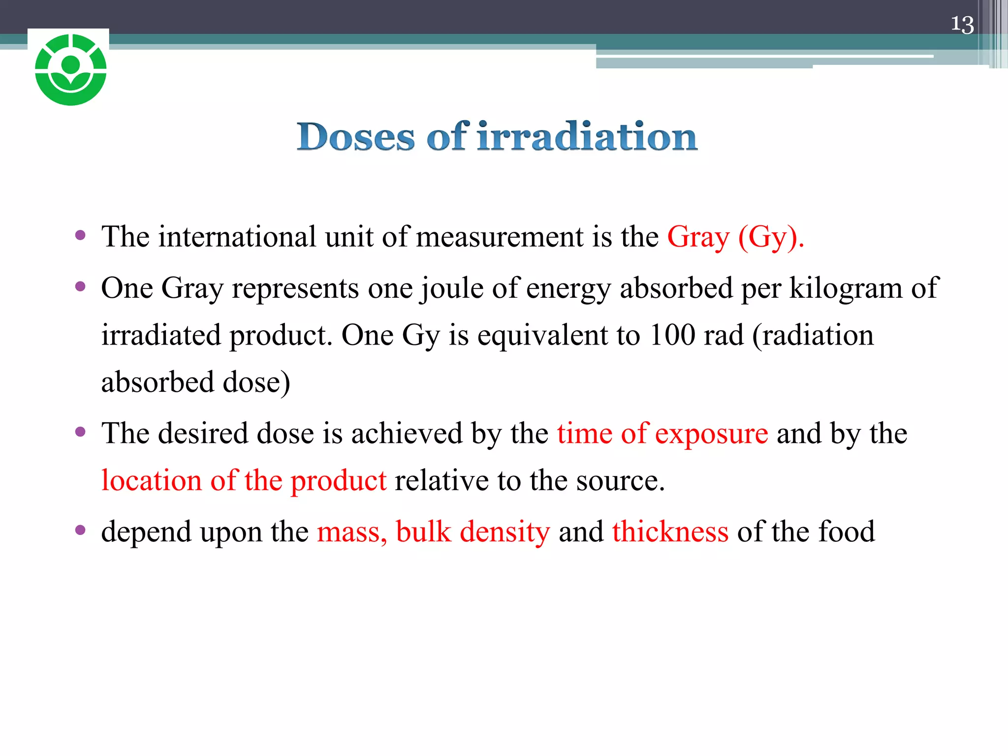 Irradiation preservation of foods | PPTX