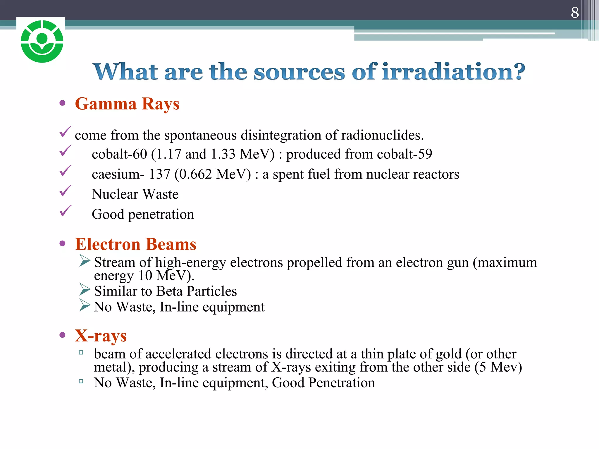 Irradiation preservation of foods | PPTX