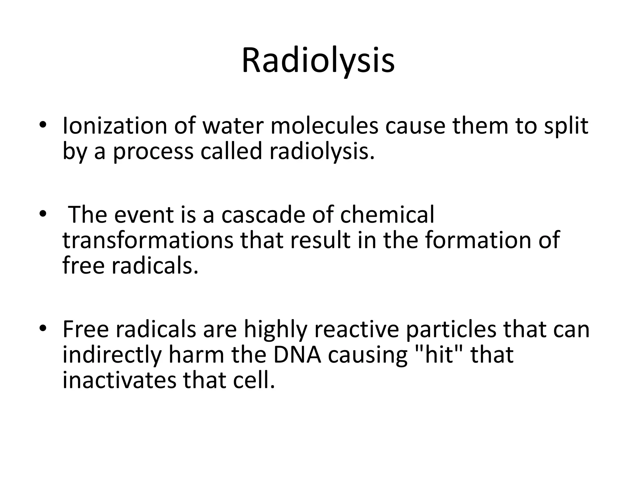Irradiation products of water & Fricks dosimetry | PPTX
