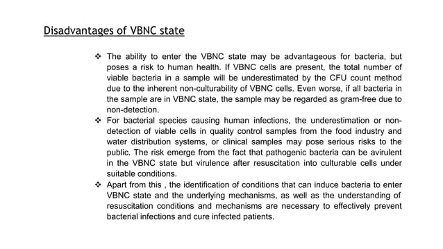viable but non-culturable microorganisms (VBNC). | PPTX