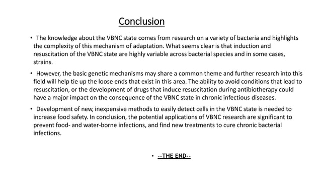 viable but non-culturable microorganisms (VBNC). | PPTX