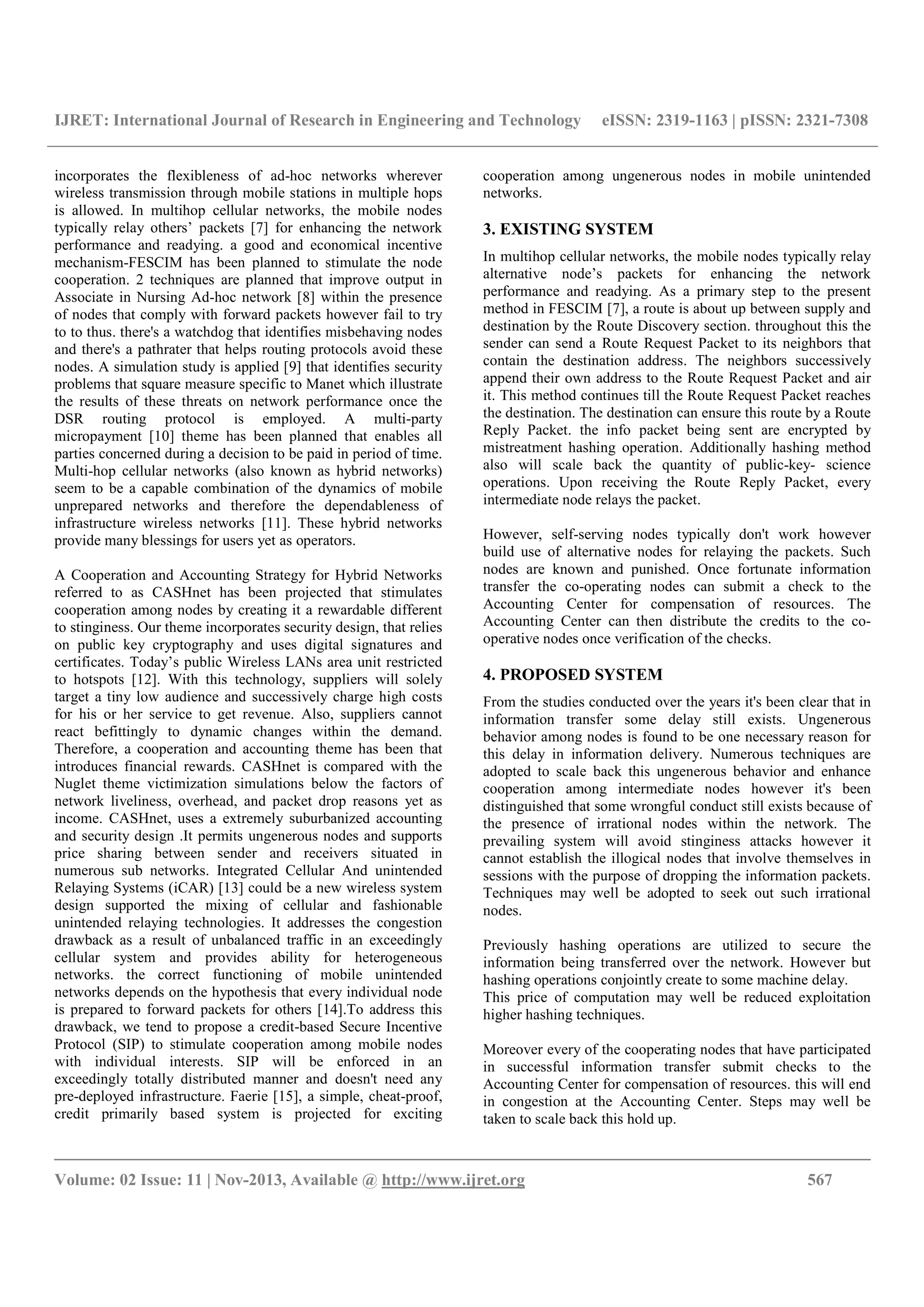 Irrational node detection in multihop cellular | PDF | Information and Network Security | Computing