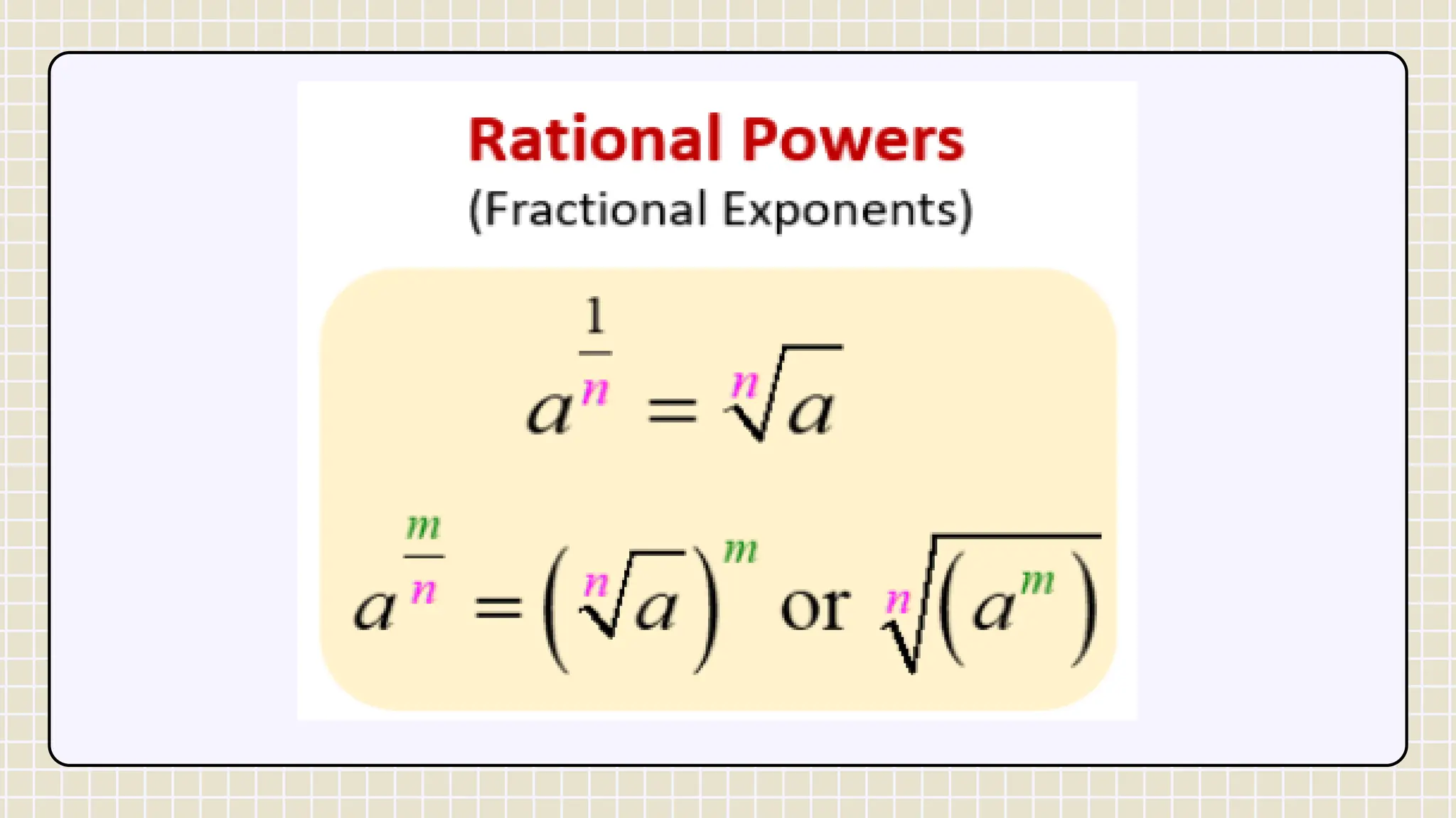 Law of Exponents (Rational, Negative, integral) | PDF
