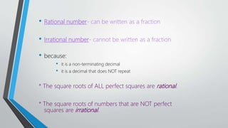 Irrational numbers | PPT