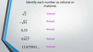 Irrational numbers | PPTX
