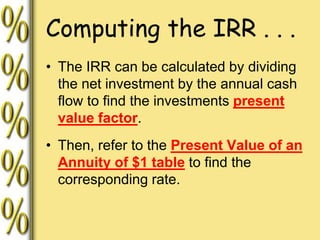 Irr caliculation | PPT