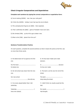 Irregular comparatives and superlatives | DOCX